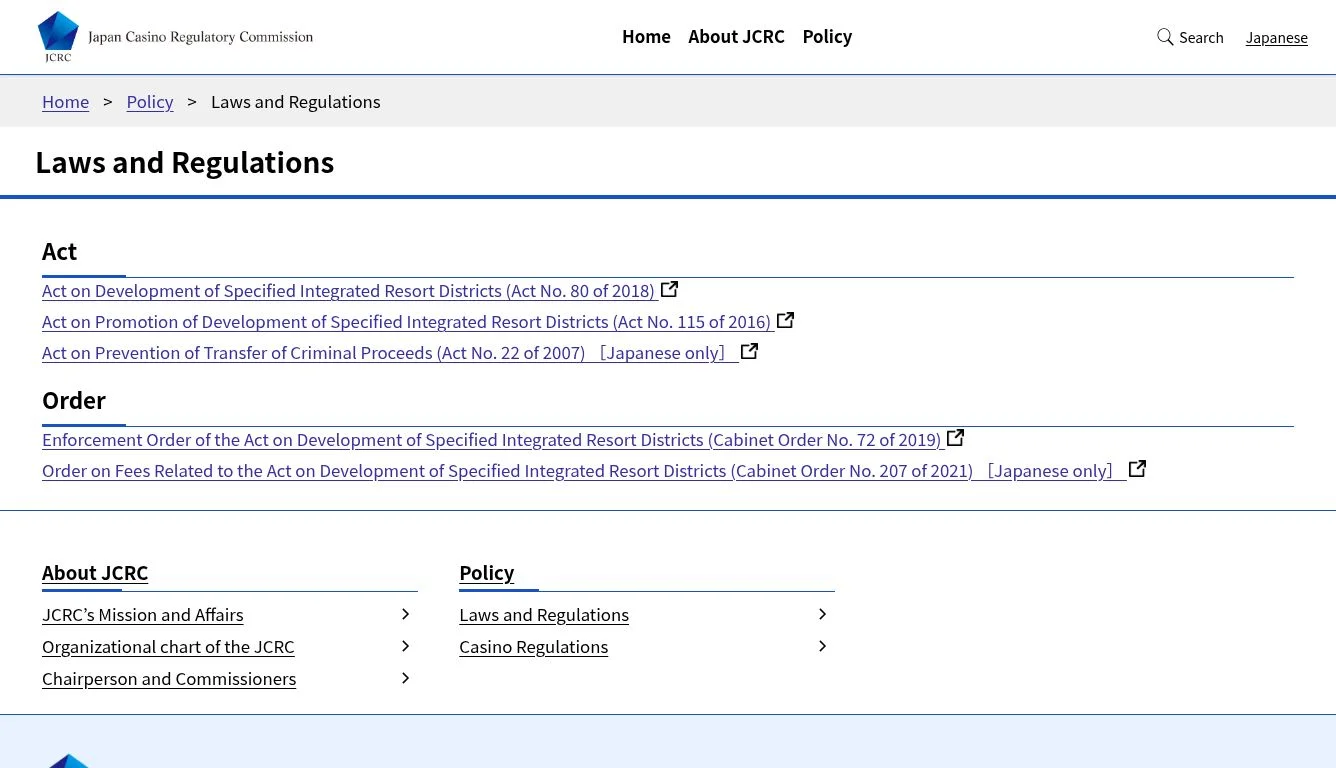 Search - Japan Casino Regulatory Commission